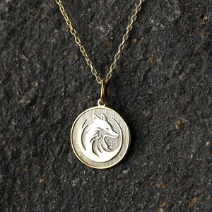 14k Gold Fox Necklace, Personalized Fox Pendant, Fox Head Necklace ...