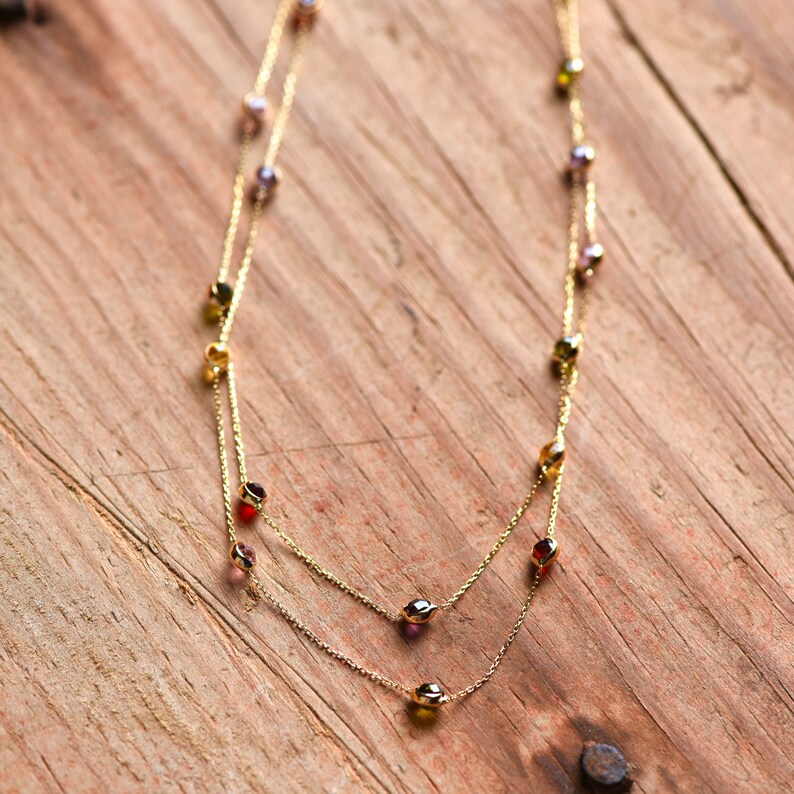 14K Gold Satellite Colored Ball Chain Gold Ball Chain | Etsy