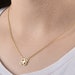 White Gold Initial Solid Gold Initial Necklace Letter - Etsy