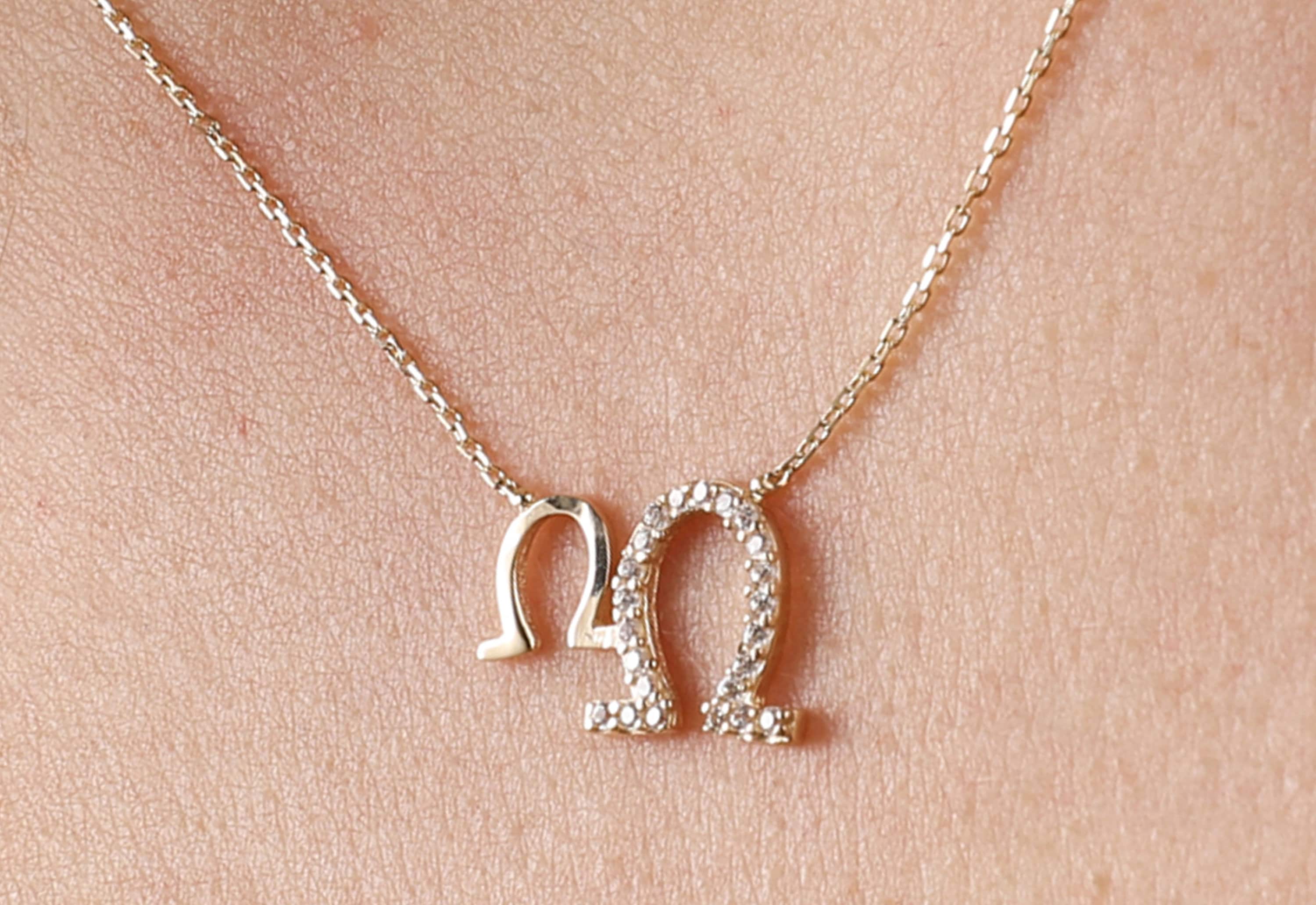 14K Solid Gold Omega Necklace Gold Greek Letter Necklace | Etsy