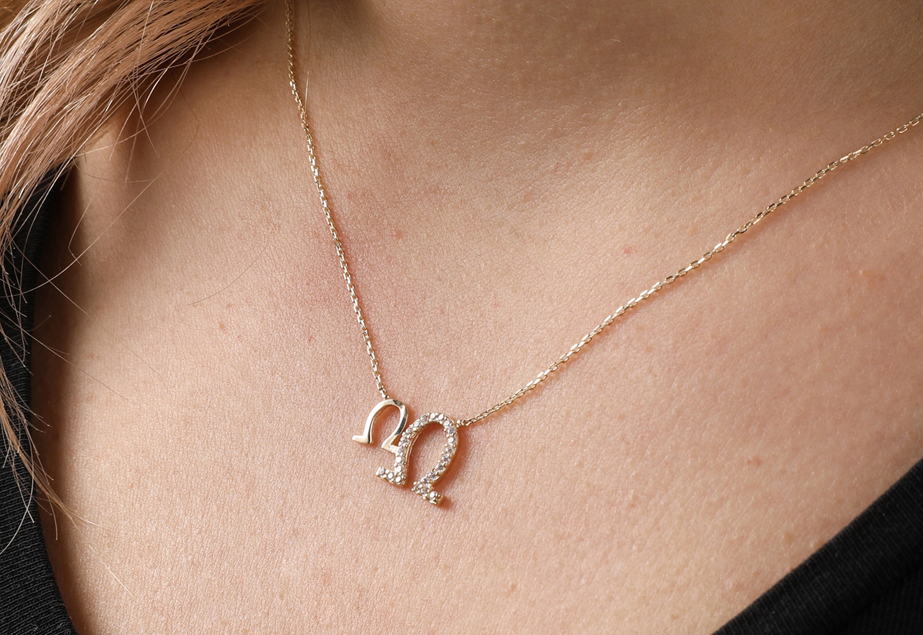 14K Solid Gold Omega Necklace Gold Greek Letter Necklace | Etsy