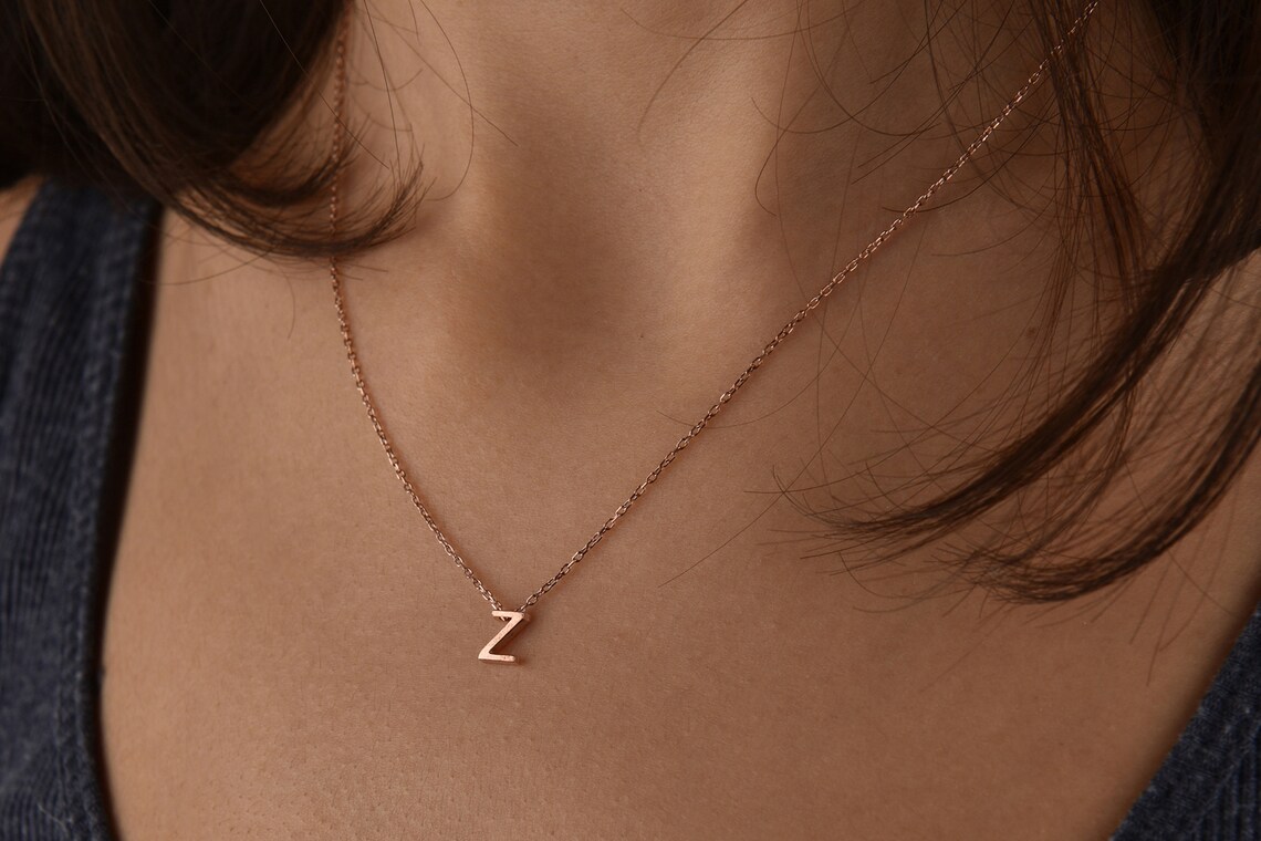 Letter Personalized Necklace Tiny Letter Necklace - Etsy