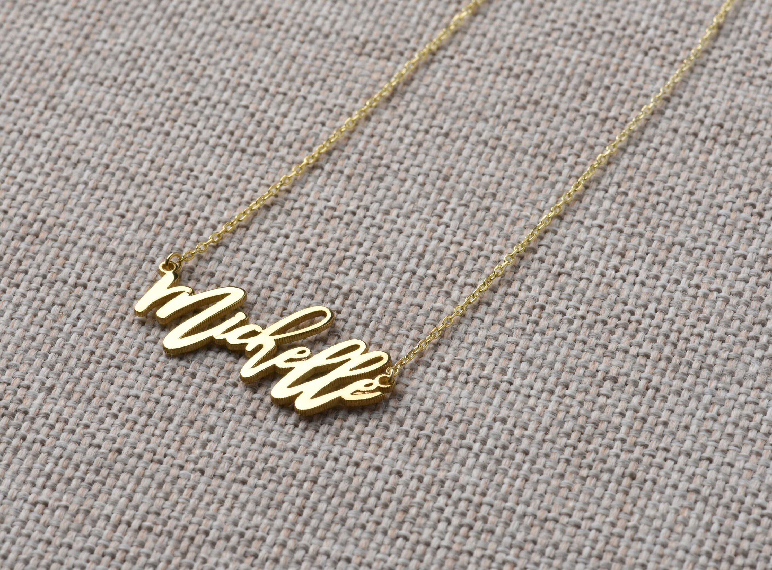 14K Solid Gold Name Necklace, Necklace for Girls, Personalized Gold ...
