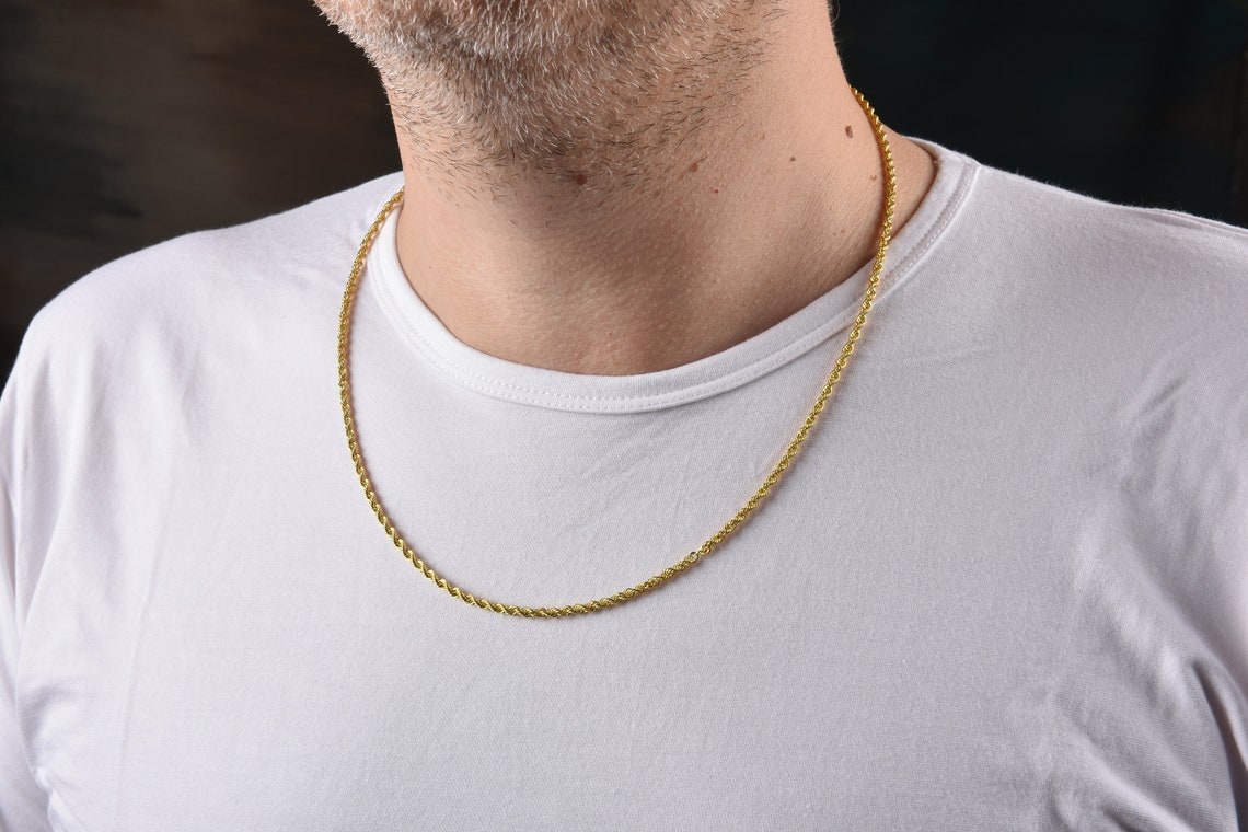 Gold Rope Chain Necklace 294 MM Gold Chain for Men Layering - Etsy