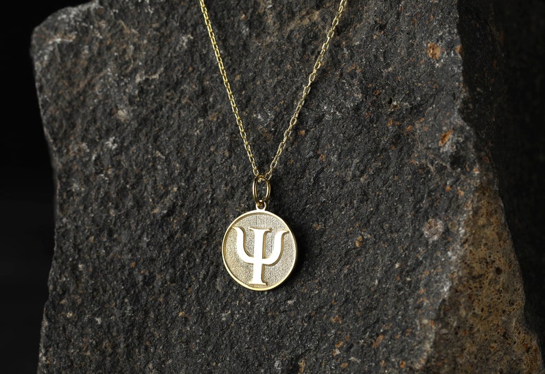 14k Gold Psychology Symbol Necklace Personalized Psychology - Etsy