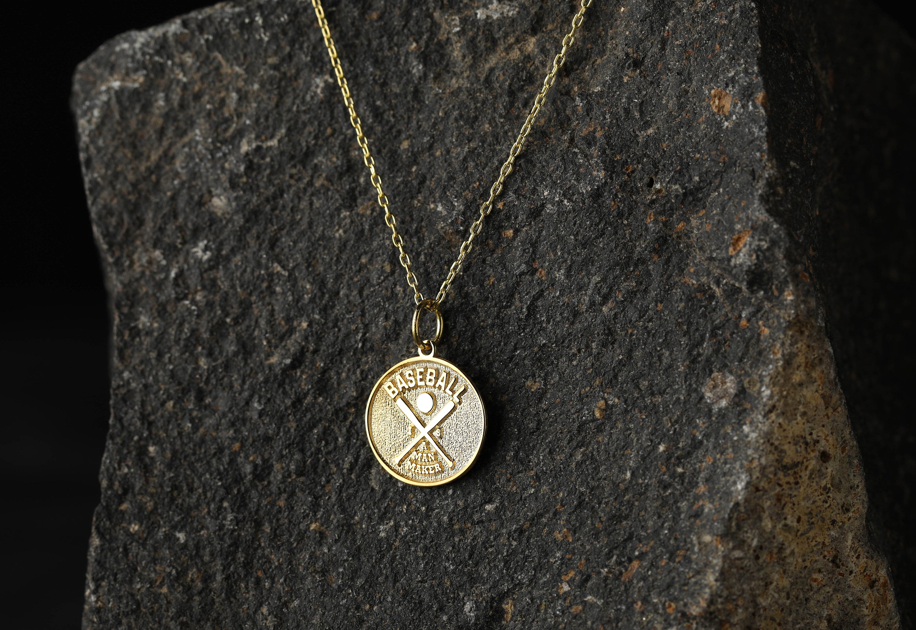 14k Gold Baseball Bat Necklace Personalized Baseball Pendant - Etsy