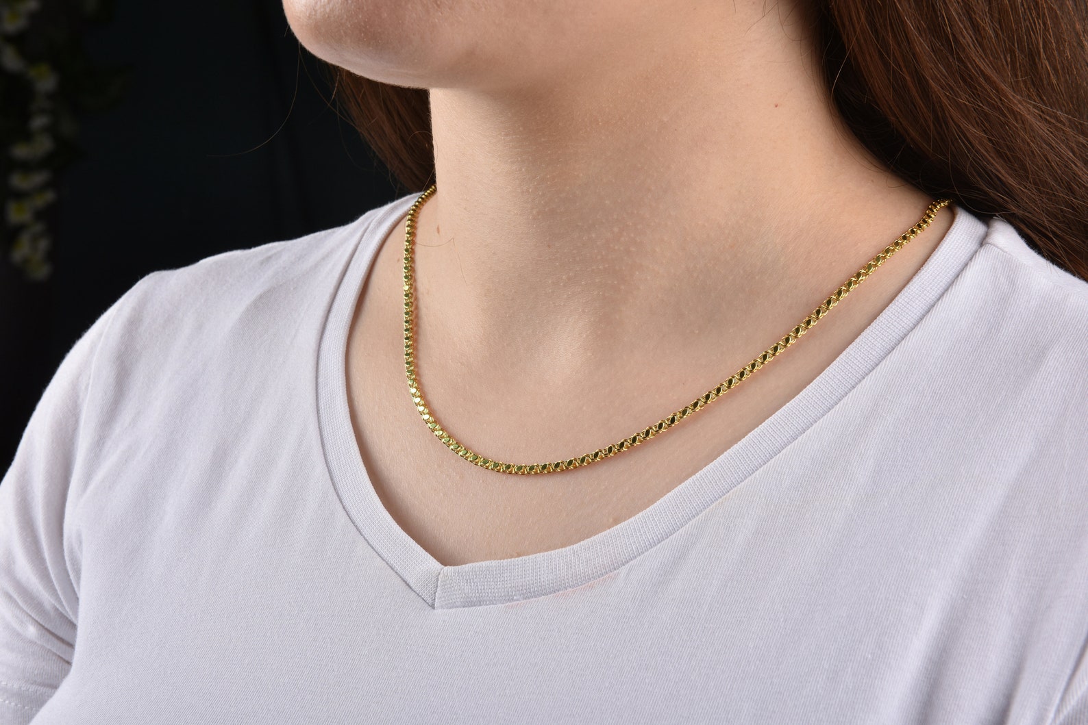 Solid 14K Gold Chain Necklace 14K Gold Chain Gold Fancy | Etsy