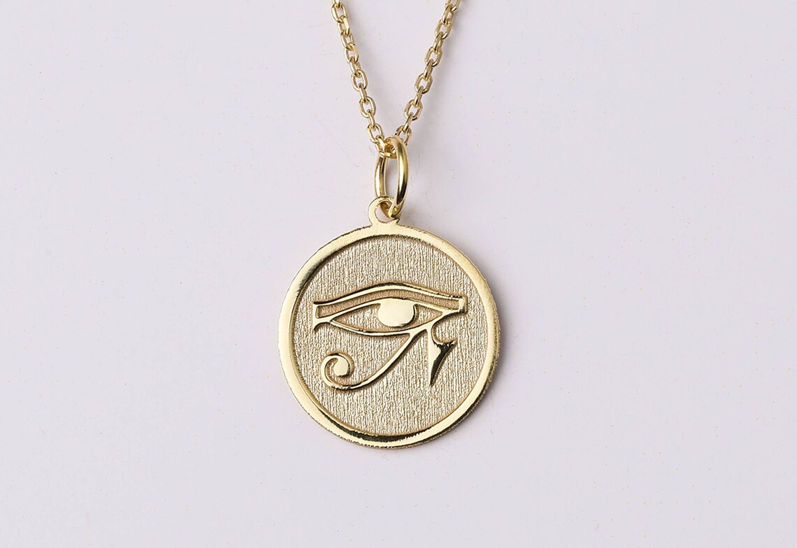 14k Gold Eye of Horus Necklace Personalized Horus Pendant | Etsy
