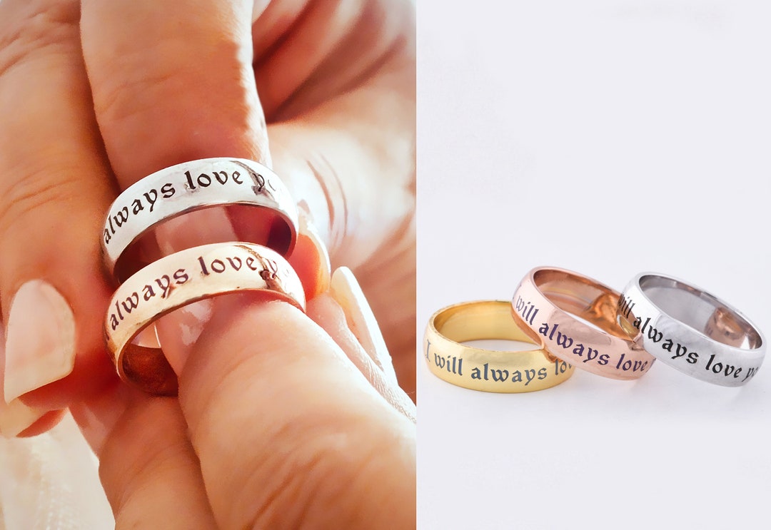 Liebe Wort Ring personalisierte Namen Ring Ringe fur paar Emaille Ring Ring fur Frau und Mann personalisierte Geschenk Ring Schmuck Geschenk fur