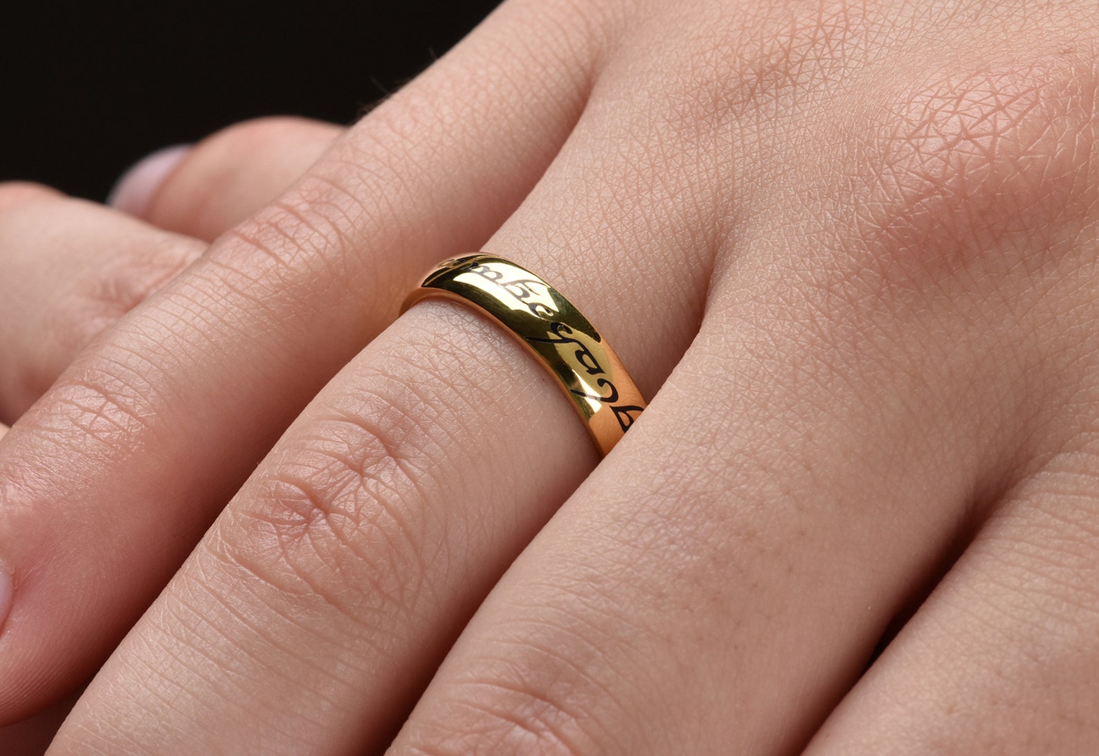 Elvish Gold Ring Band Elvish Gold Ring Gold Elven Ring - Etsy