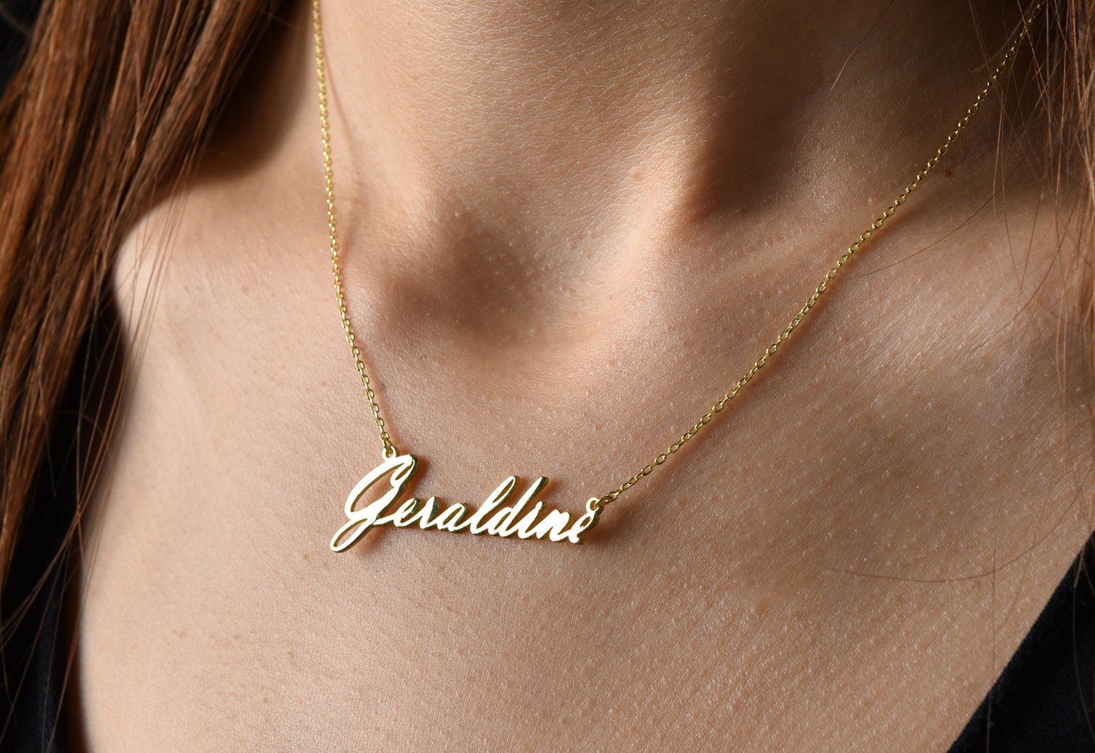 Cursive Name Necklace Name Necklace Gold Personalized - Etsy