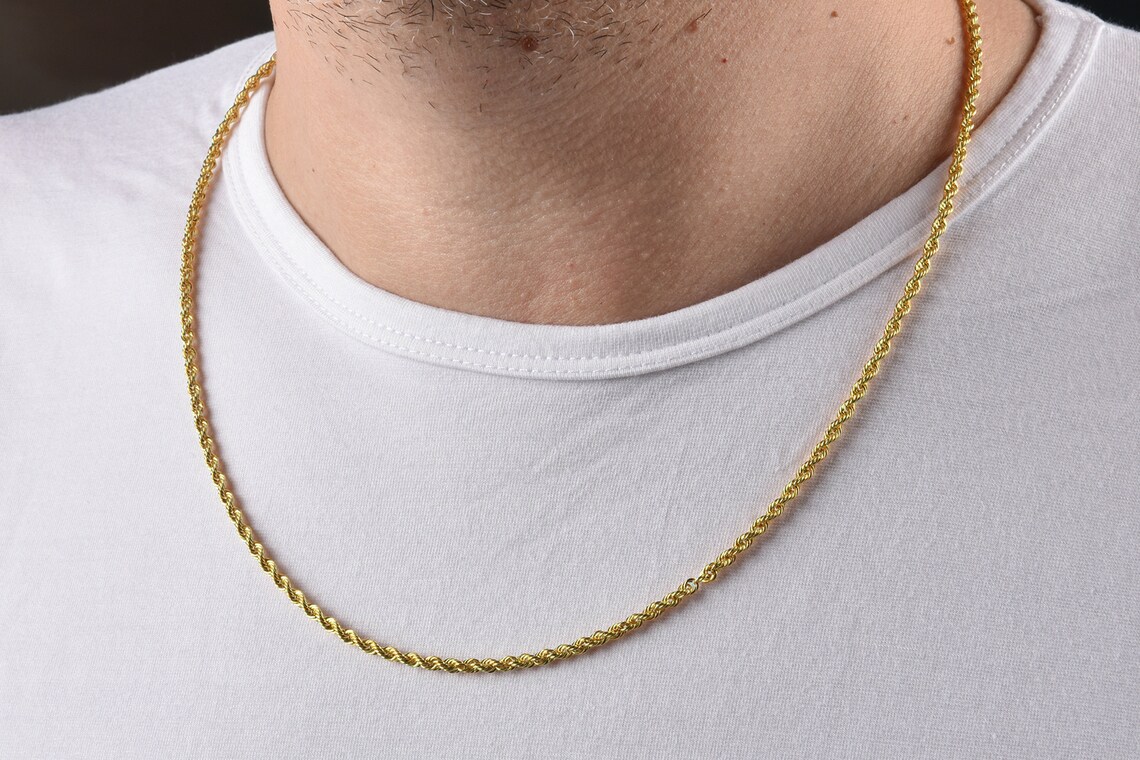 Gold Rope Chain Necklace 294 MM Gold Chain for Men Layering - Etsy