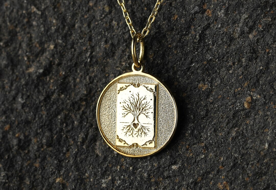 Family Tree Necklace, Personalized Tree Pendant, Tree With Heart ...