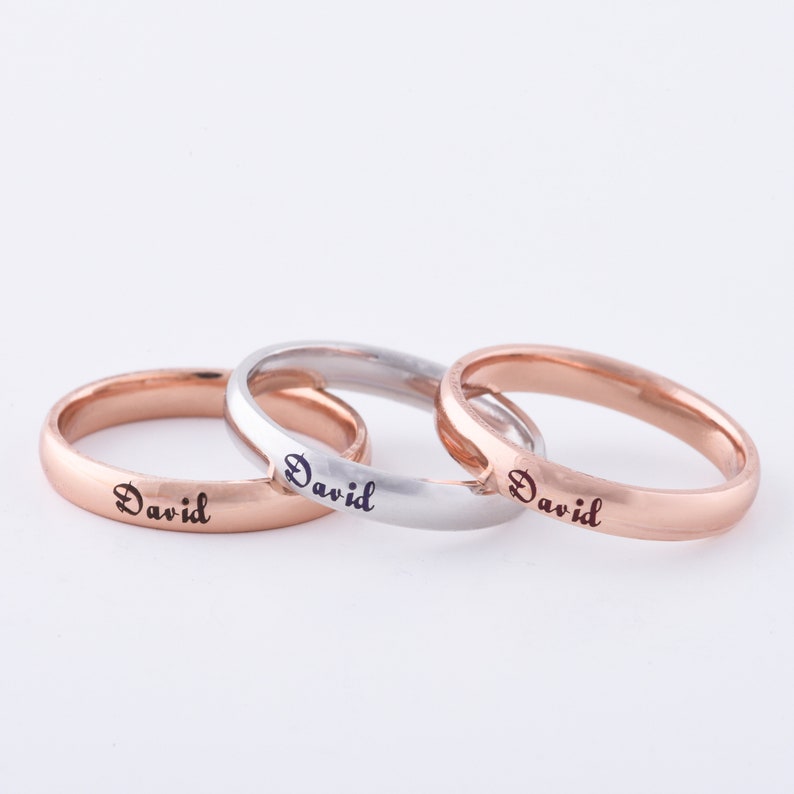 Script Name Ring Custom Signet Ring Personalized Name Ring | Etsy