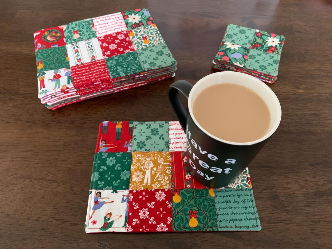 12 Days of Christmas Themed Mug Rug | Handmade Quilted Gift | 10 Design ...