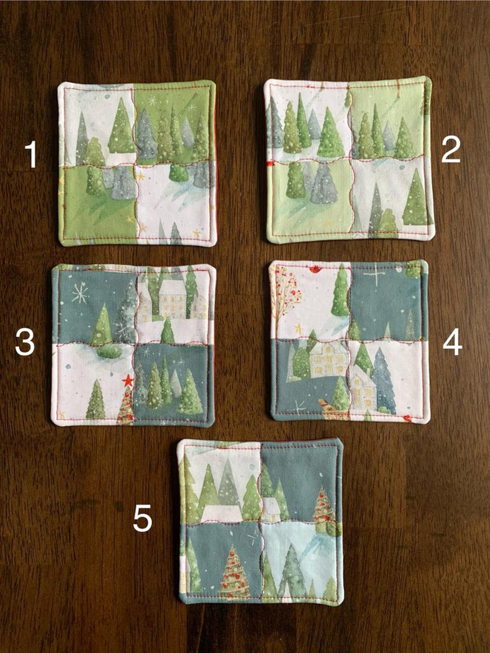 Winter Wonderland Themed Coasters | Handmade Quilted Gift | 9 Design ...