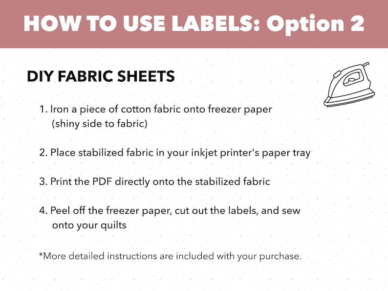 Printable Wedding Quilt Labels: Set of 4 Designs, Bonus Gift Tags (PDF ...