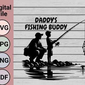 SVG "daddy's Fishing Buddy" Kid Father Boat Fisherman Cup T-shirt ...