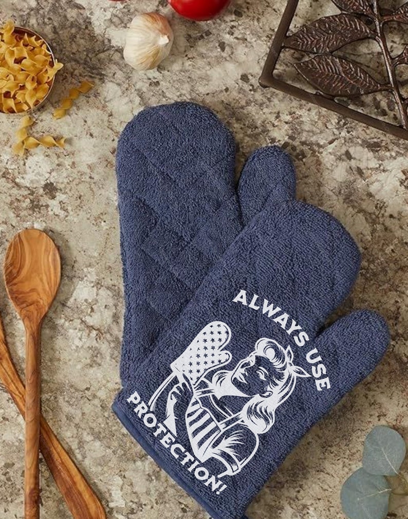 Vintage Lady Funny SVG "always Use Protection" Sign, Oven Mitt Pot ...