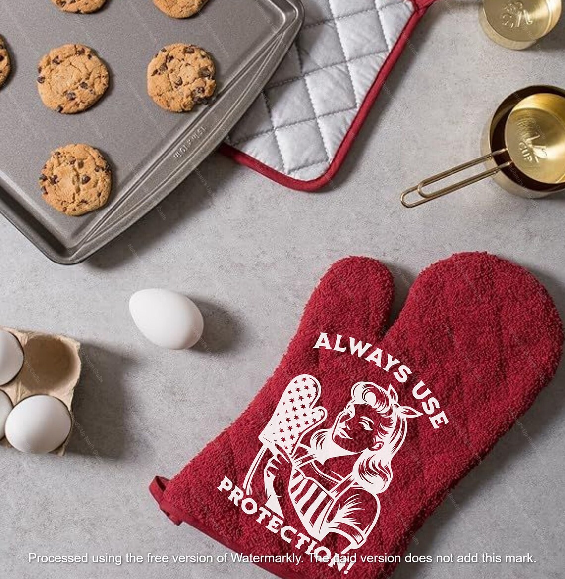 Vintage Lady Funny SVG "always Use Protection" Sign, Oven Mitt Pot ...
