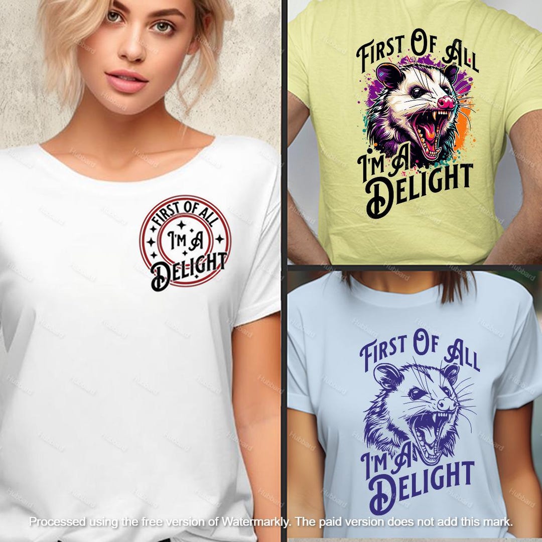 3 in 1 Sarcastic SVG PNG First of All I'm a Delight Cute Snarky Possom ...