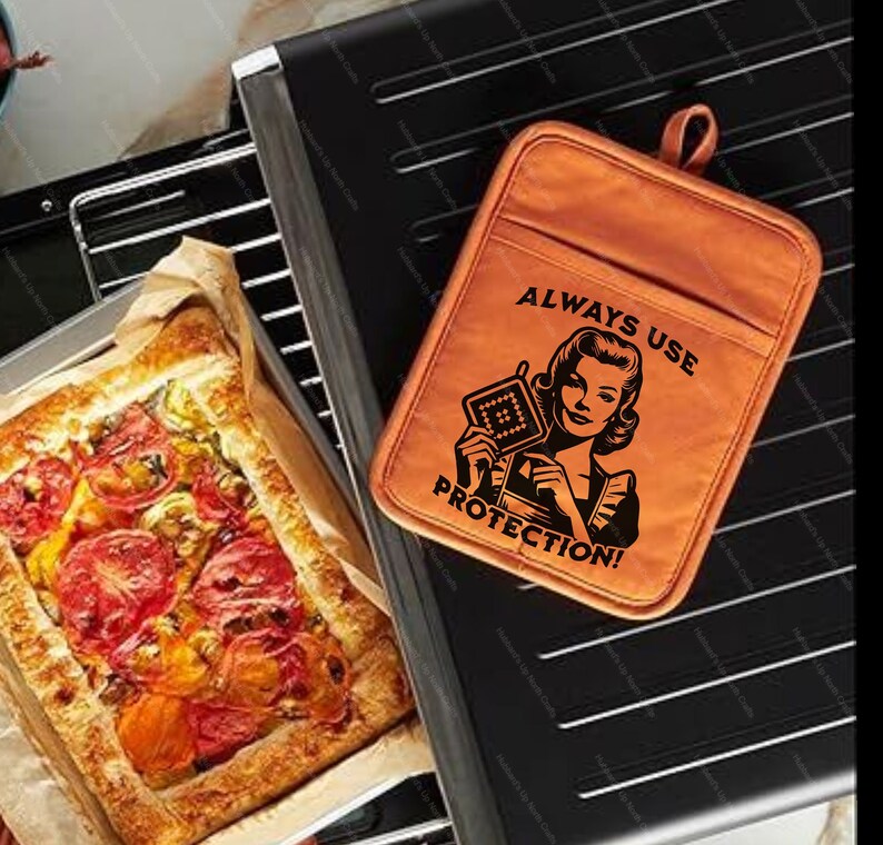 Vintage Lady Funny SVG "always Use Protection" Sign, Oven Pot Holder ...