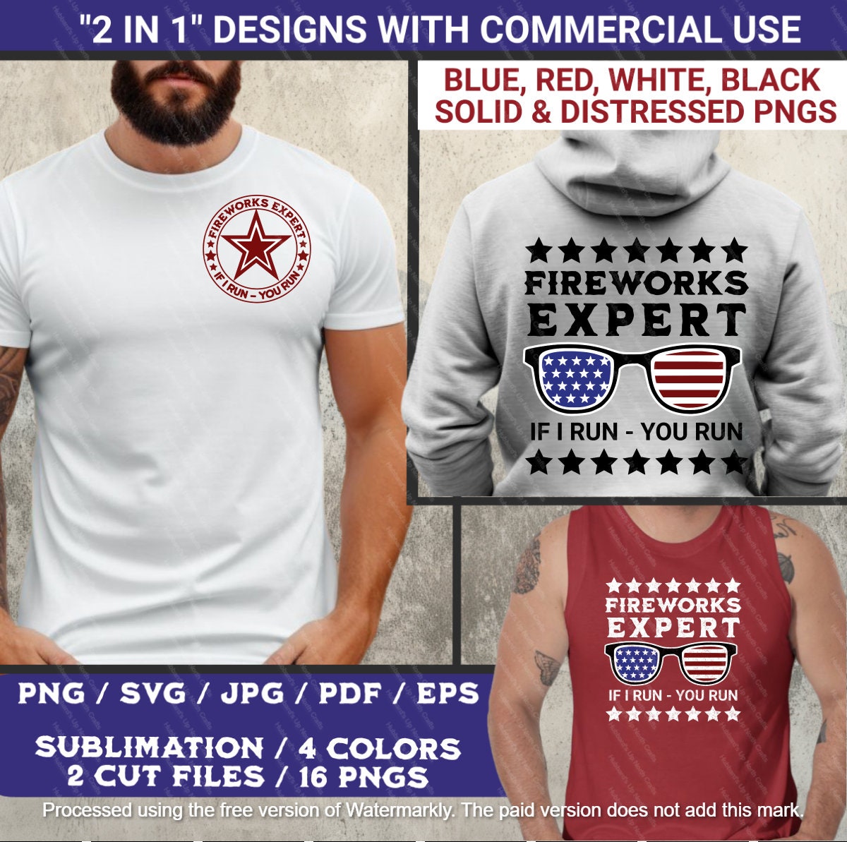 2 in 1 SVG Funny "fireworks Expert If I Run You Run" Patriotic, 4th of ...