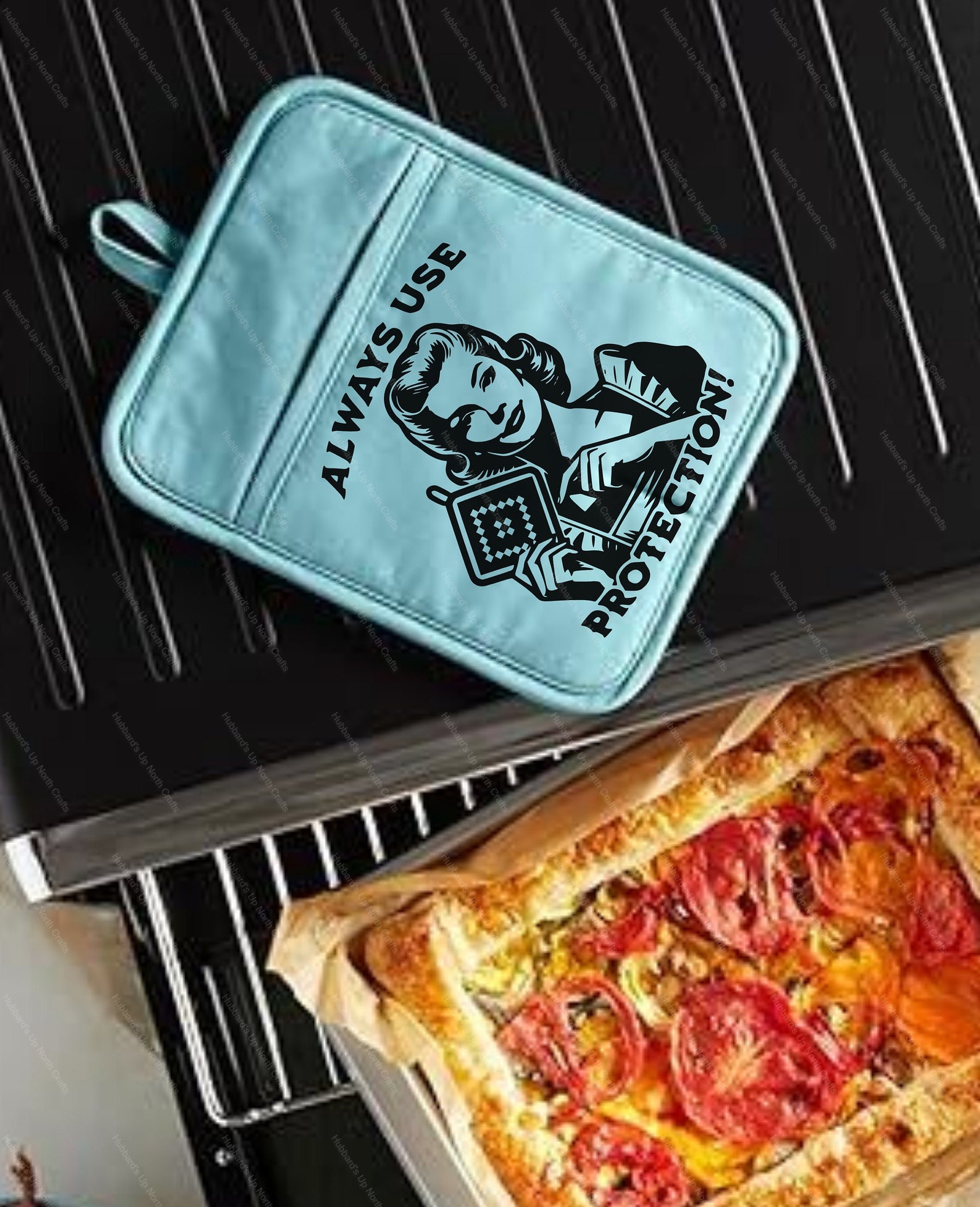 Vintage Lady Funny SVG "always Use Protection" Sign, Oven Pot Holder ...