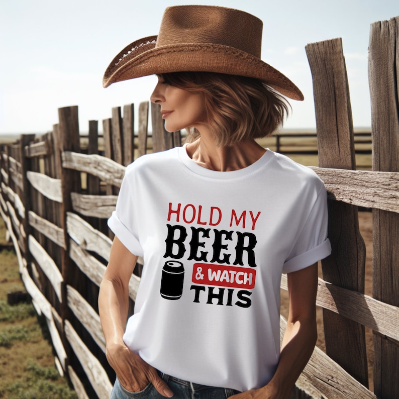 Funny Beer SVG - "hold My Beer & Watch This" T-shirt - Vector Clipart Cricut Cut File Digital ...