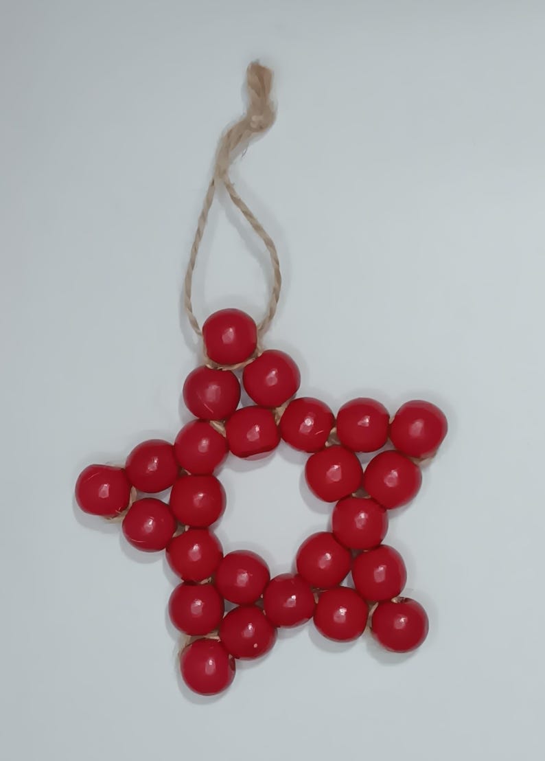 One Wooden Bead 4"x4" Star Craft Kit, DIY Christmas Ornament, Easy ...