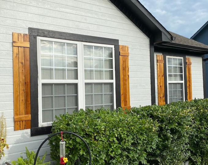 Cedar Shutter Set Custom | Rustic Modern Farmhouse Decor Exterior - Etsy