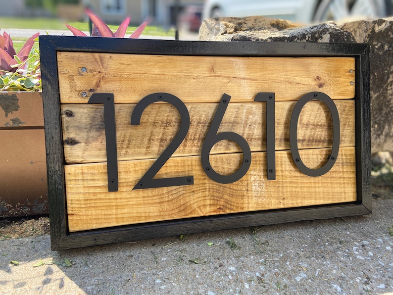 House Numbers Rustic Farmhouse Address Sign Modern House | Etsy