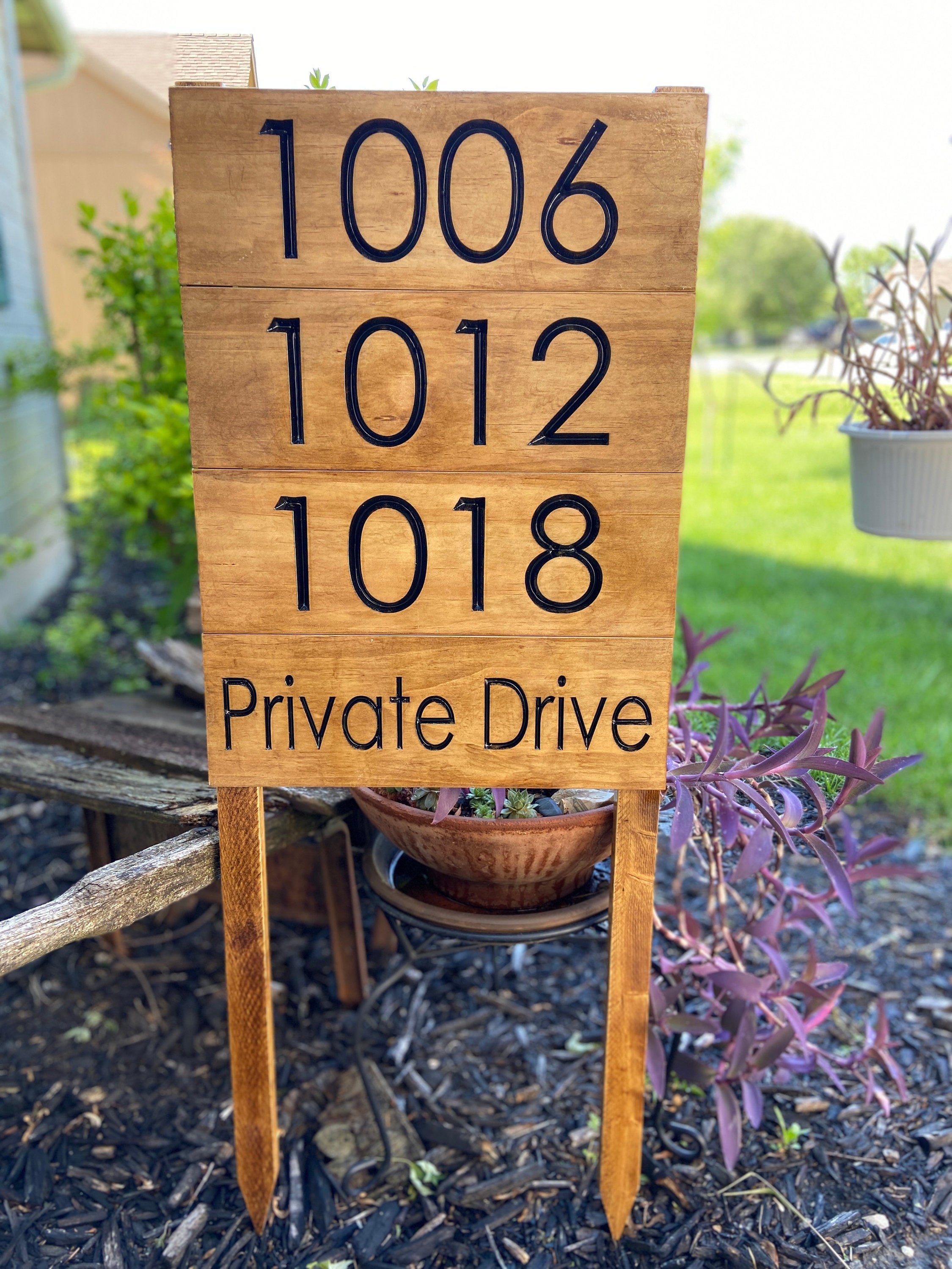 Multiple Address Stake Engraved Shared Driveway Personalized - Etsy