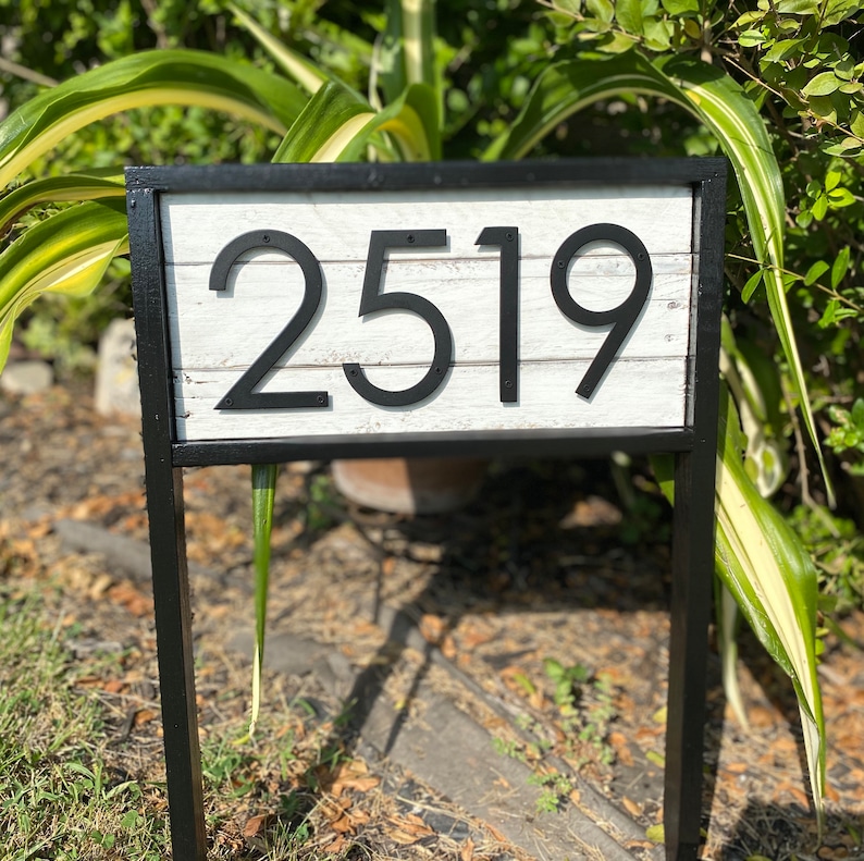 Personalized House Number Stake for Yard Reclaimed Wood - Etsy