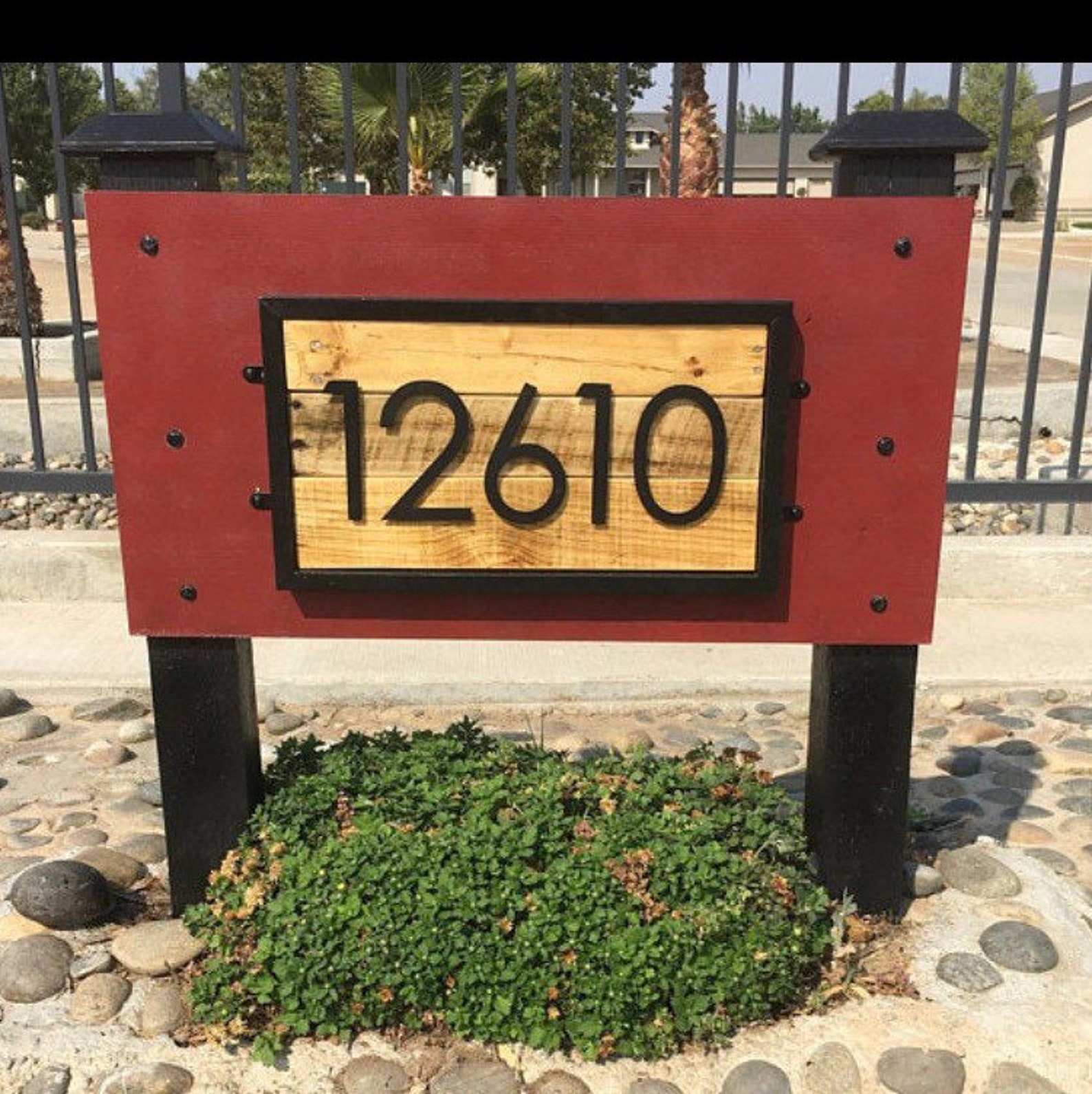 House Numbers Rustic Farmhouse Address Sign Modern House | Etsy