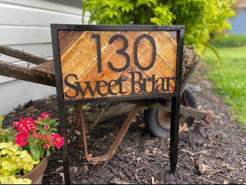 Address Stake With Street Name for Yard Reclaimed Wood House | Etsy