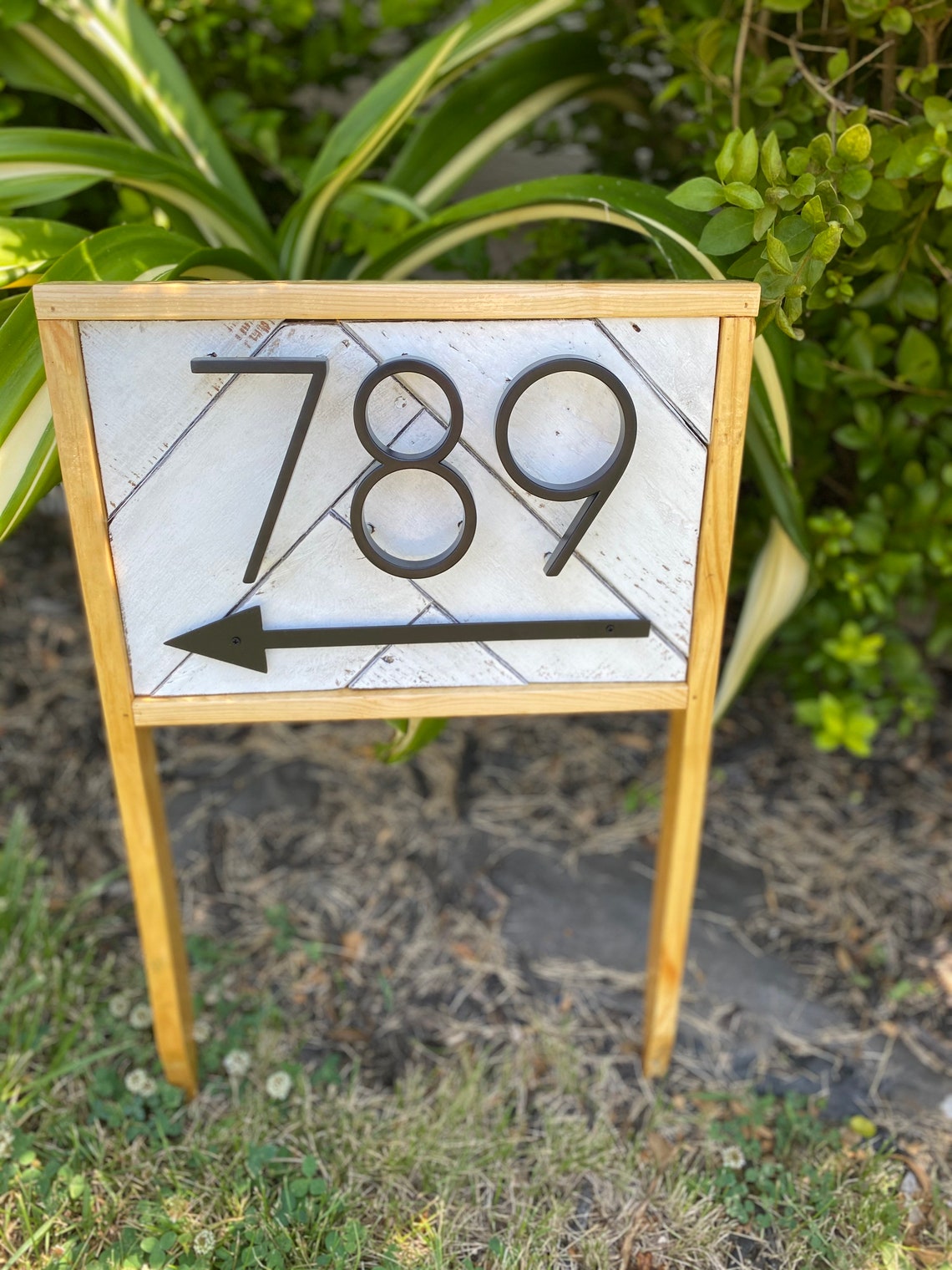 Address Stake With Arrow Reclaimed Wood Address Sign for | Etsy