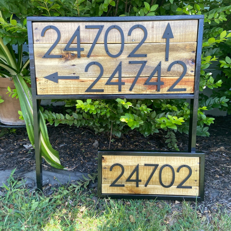 Multiple Address Stake With Arrow Shared Driveway Reclaimed - Etsy
