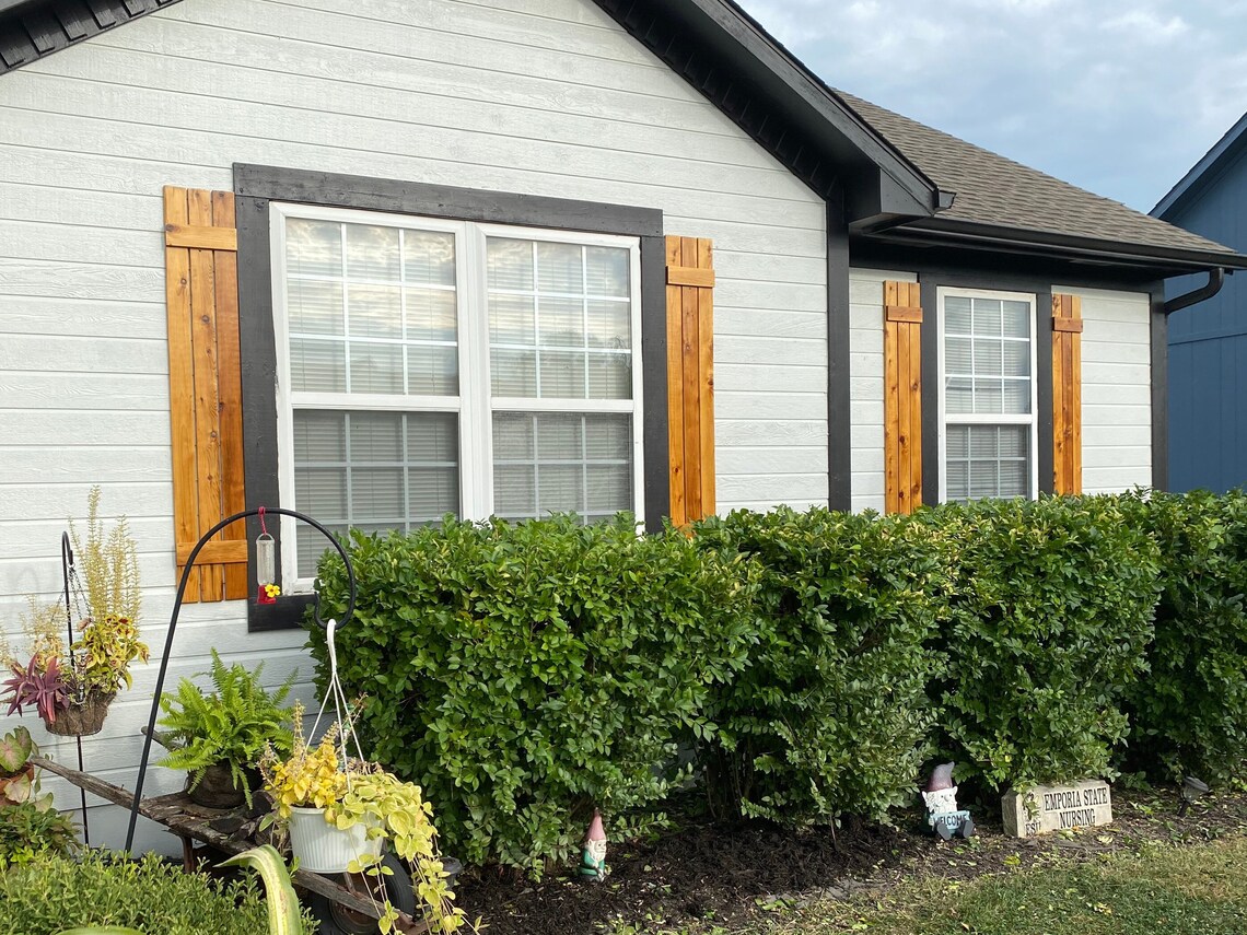 Cedar Shutter Set Custom Rustic Modern Farmhouse Decor - Etsy