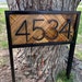 Address Stake Modern | Reclaimed Wood House Numbers for Garden ...