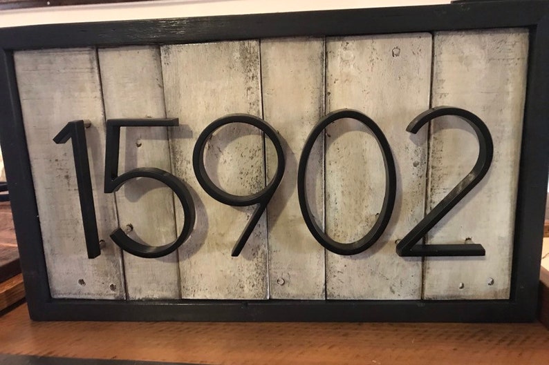 House Number Sign Painted | Farmhouse Address Sign | Distressed House ...
