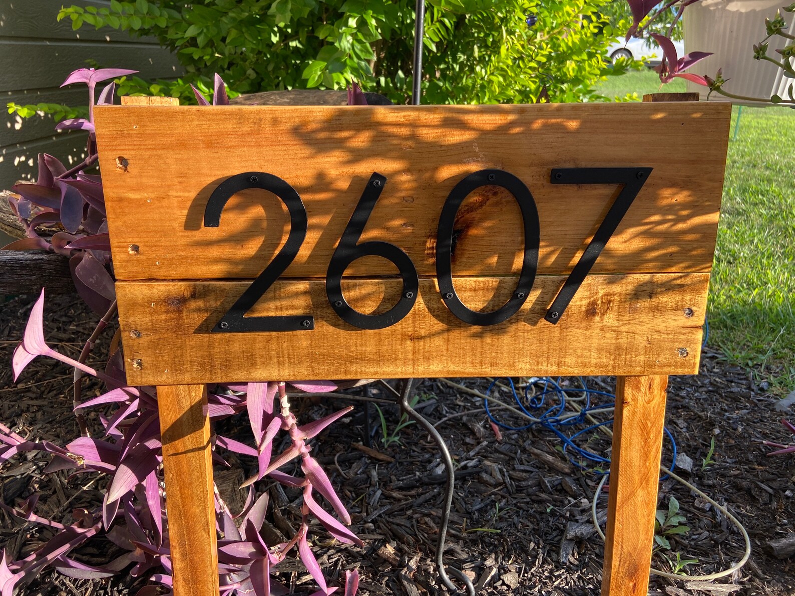 Address Stake Metal Numbers Reclaimed Wood Address Sign for | Etsy