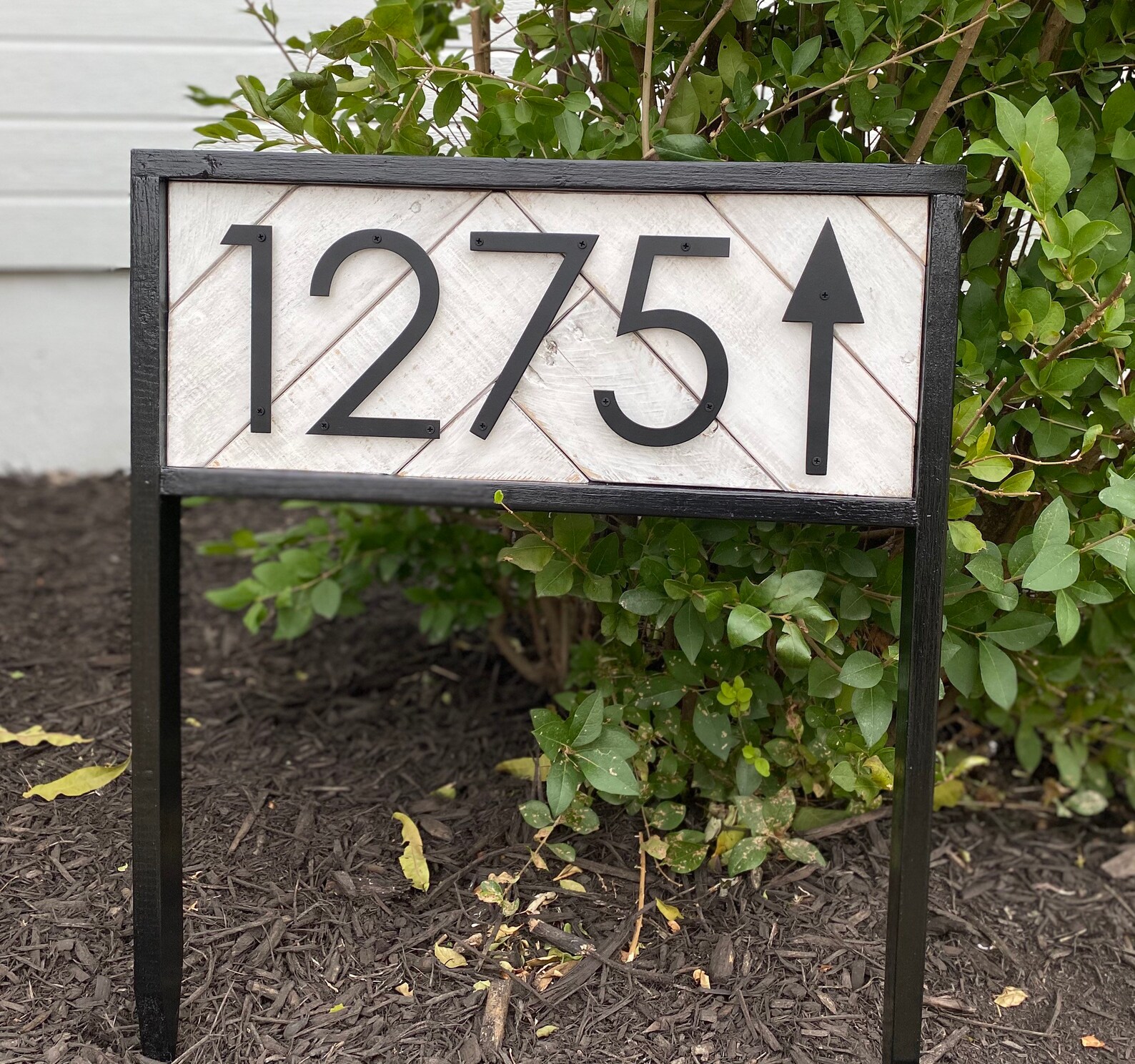 Address Stake With Arrow for Yard | Modern Reclaimed Wood Address Sign ...