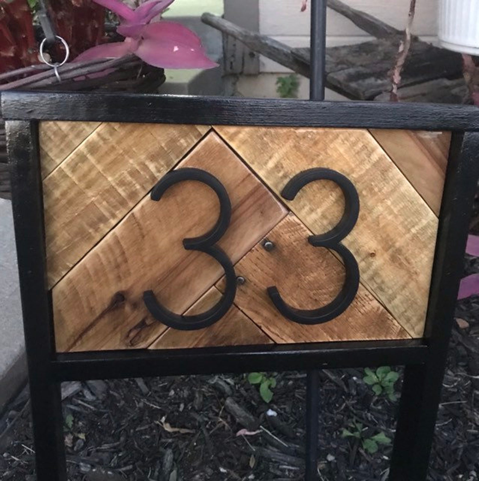 Address Stake Modern Reclaimed Wood House Numbers for | Etsy