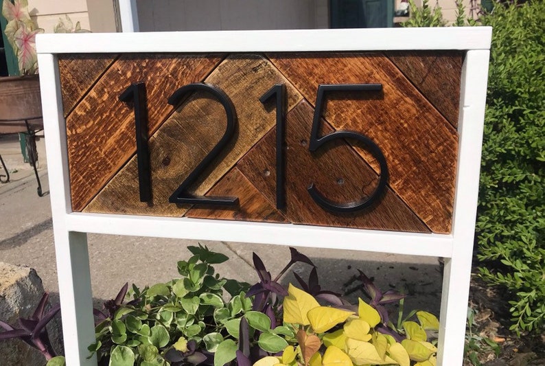 Address Stake Reclaimed Wood Address Sign for Garden | Etsy