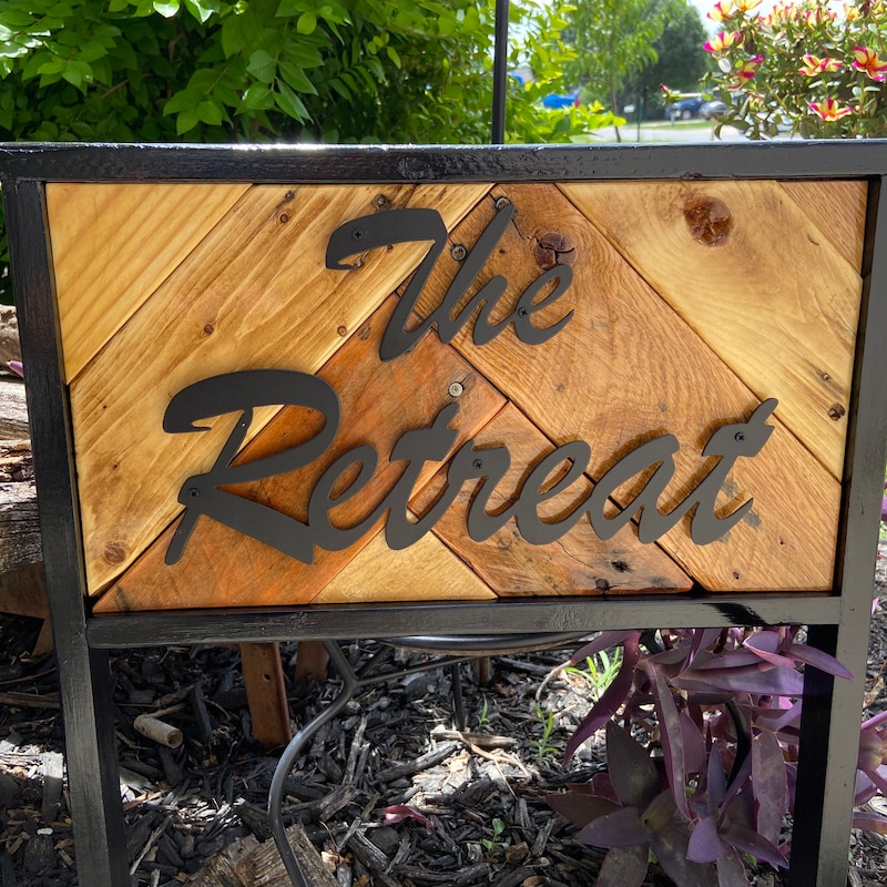 Wood and Metal Sign - Etsy