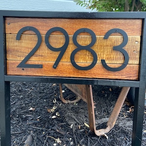 House Number Stake for Yard | Reclaimed Wood House Number Sign for ...