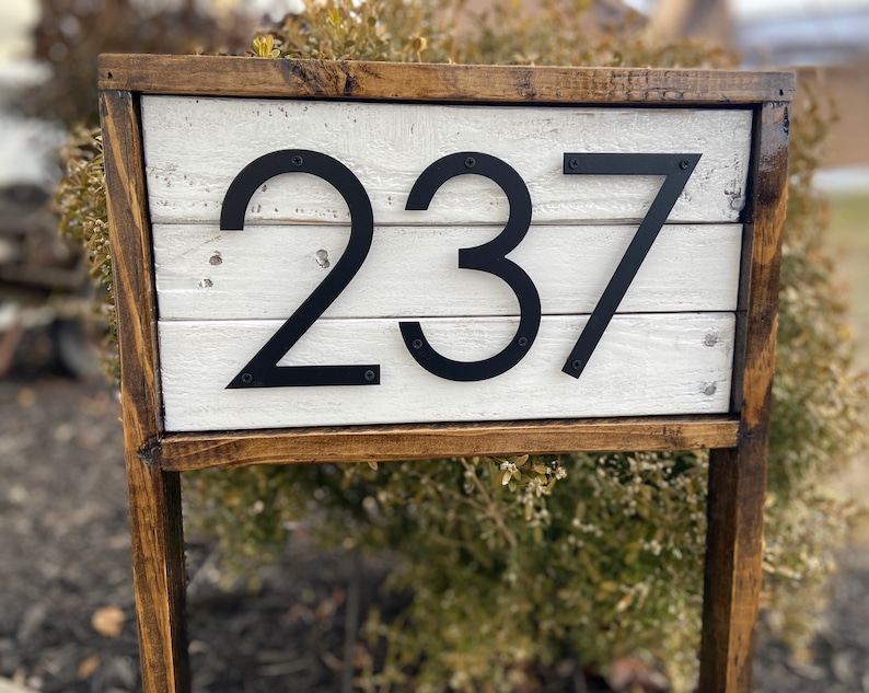 Personalized House Number Stake for Yard Reclaimed Wood - Etsy