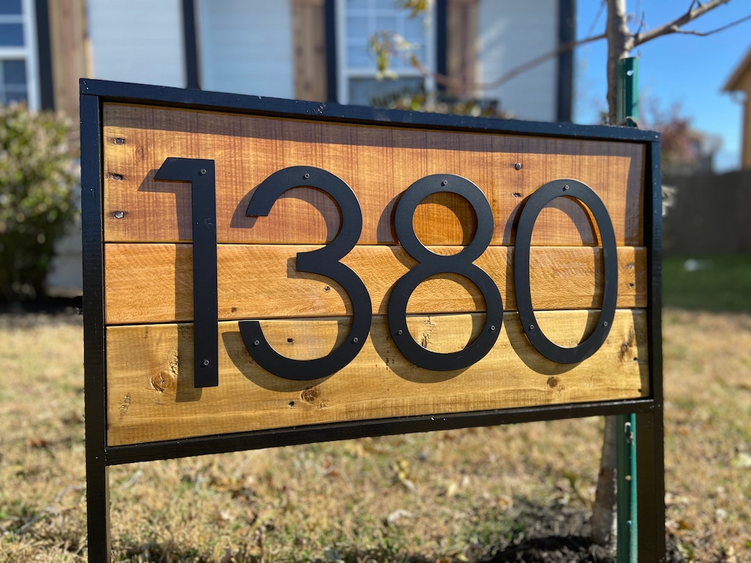 Large House Number Stake for Yard | 10 Inch Metal Number Sign ...