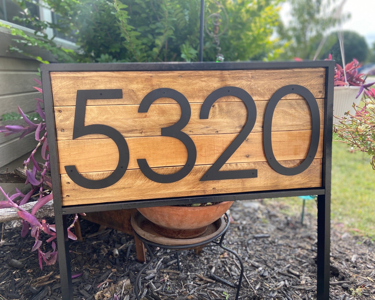 Large House Number Stake for Yard | 10 Inch Metal Number Sign ...